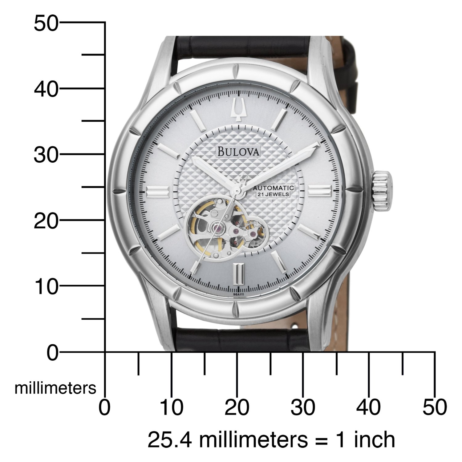 Men's Bulova Dress Watch 96A111 Leather Automatic Watch with Silver ...
