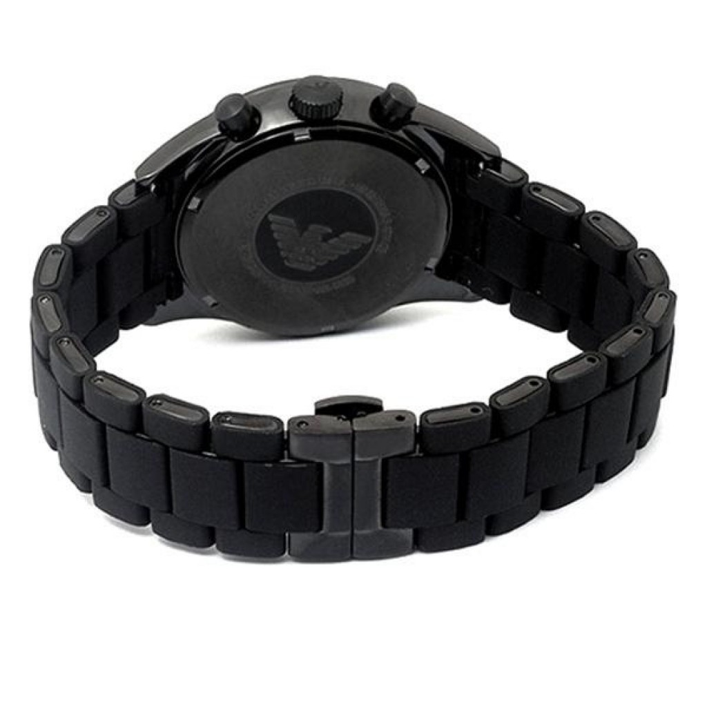 Emporio AR5889 Review Armani Sportivo Black Chronograph Rubber Strap ...